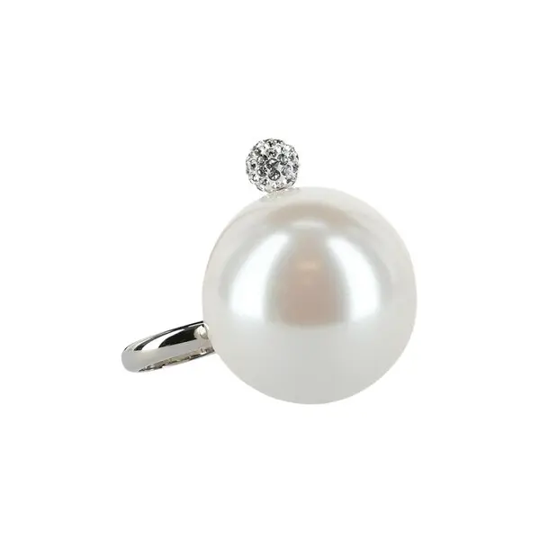 Givenchy 4g Large Pearl Ring /silver - White