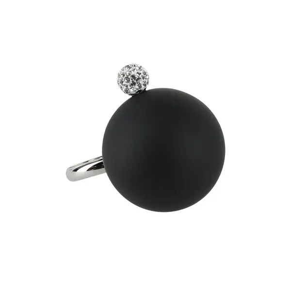 Givenchy 4g Large Pearl Ring /silver - Black