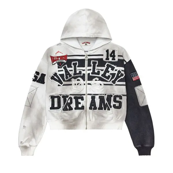VALE FOREVER Collage Zip Up - White
