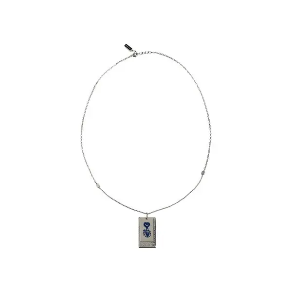 Givenchy Double Tag Pendant Necklace - Silver