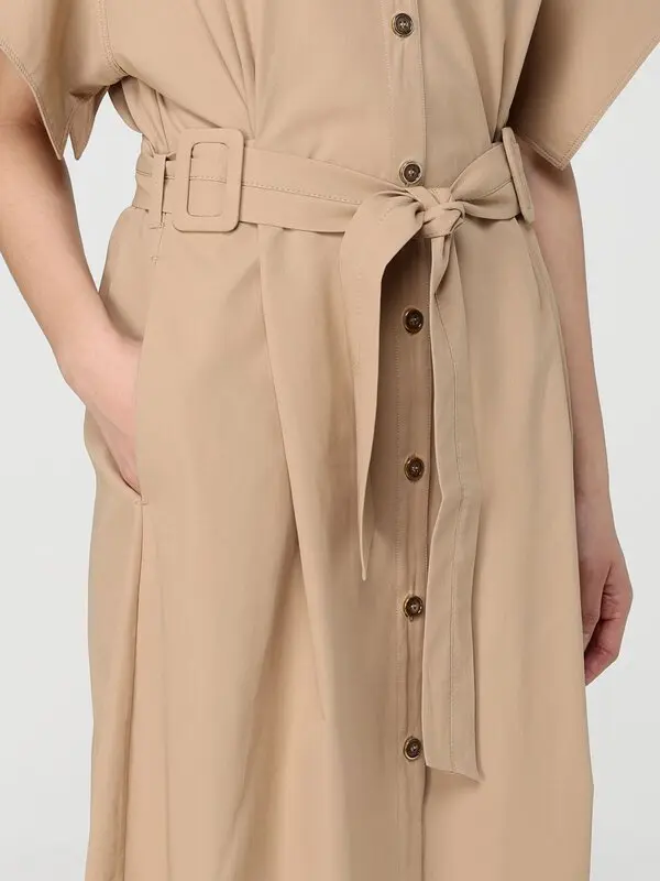 Pinko Shirt Dress With Belt - Sand
