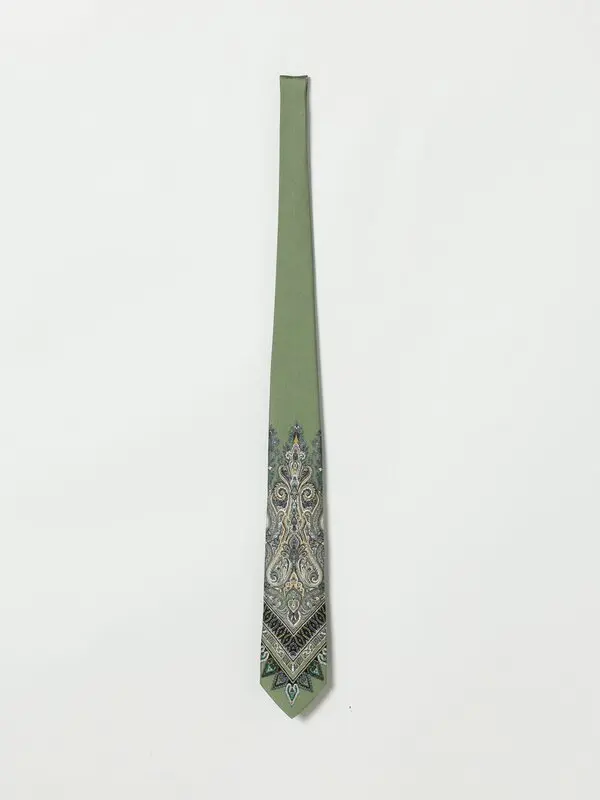 Etro Printed Silk Neck Tie - Green