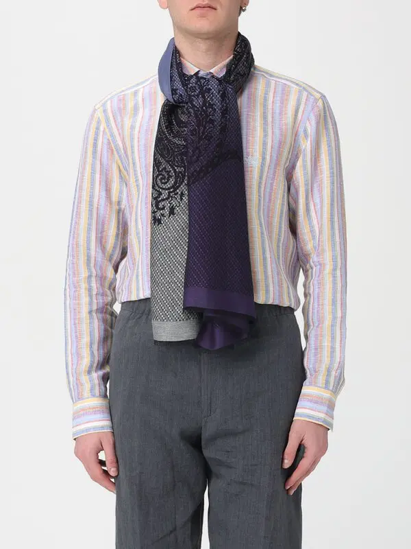 Etro Modal Blend Scarf With Paisley Jacquard