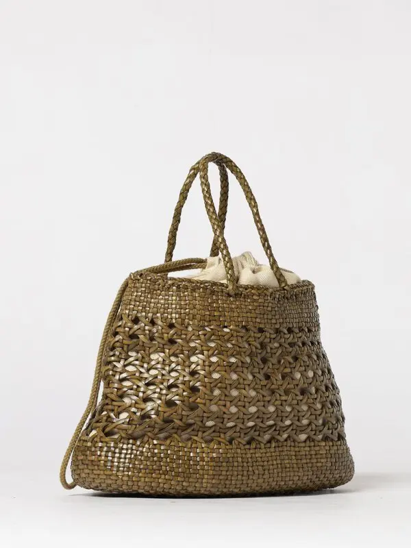 Dragon Diffusion Woven Leather Bucket Bag - Green