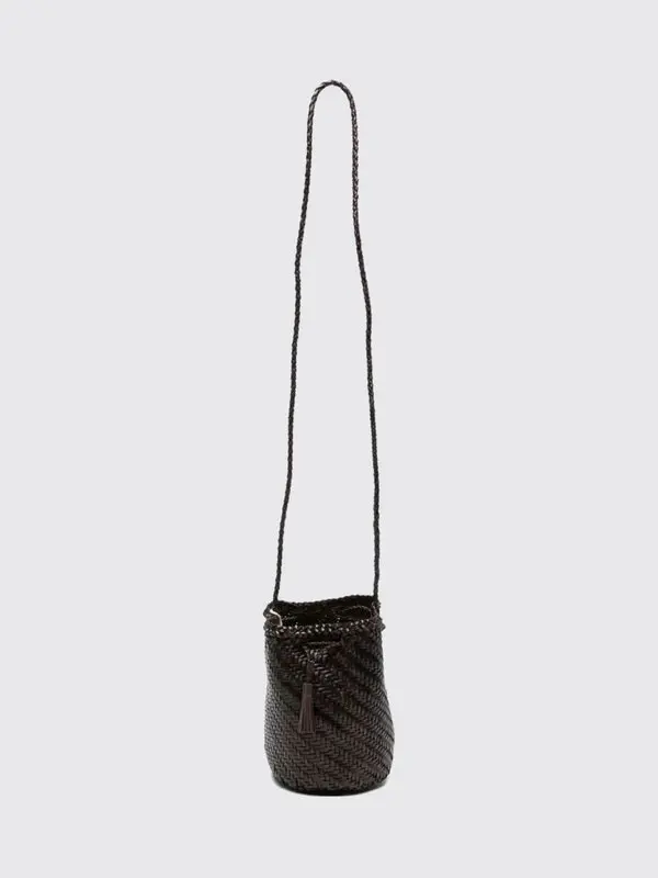 Dragon Diffusion Woven Bucket Bag With Tassel Accent - Brown