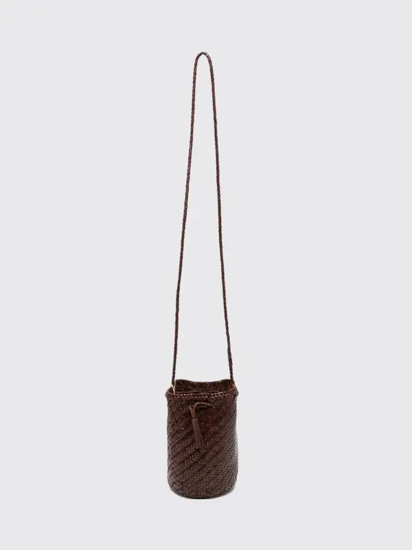 Dragon Diffusion Pompom Double Jump Woven Leather Bag - Burnt