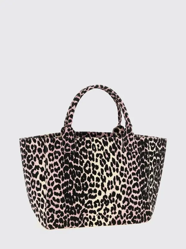 GANNI Leopard Print Tote Bag - Violet