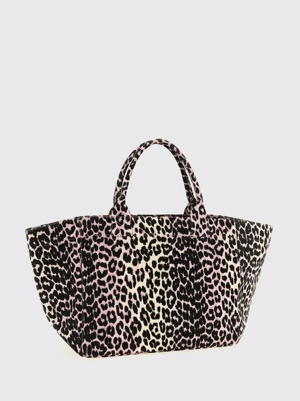 GANNI Leopard Print Tote Bag - Violet
