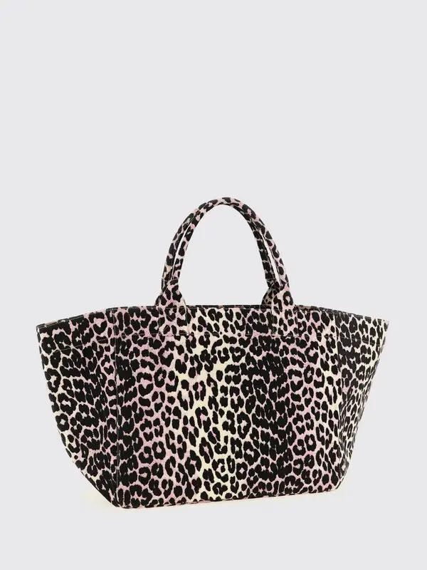 GANNI Animal Print Canvas Tote Bag