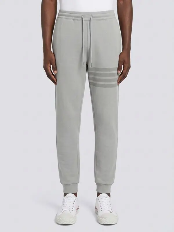 Thom Browne Sweatpants With Signature Stripes - Grey