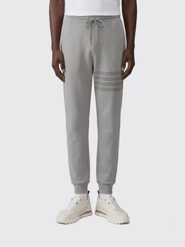 Thom Browne Sweatpants With Signature Stripes - White