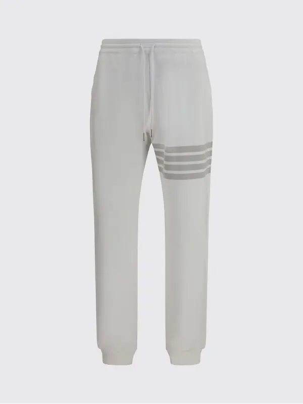 Thom Browne Sweatpants With Signature Stripes - White