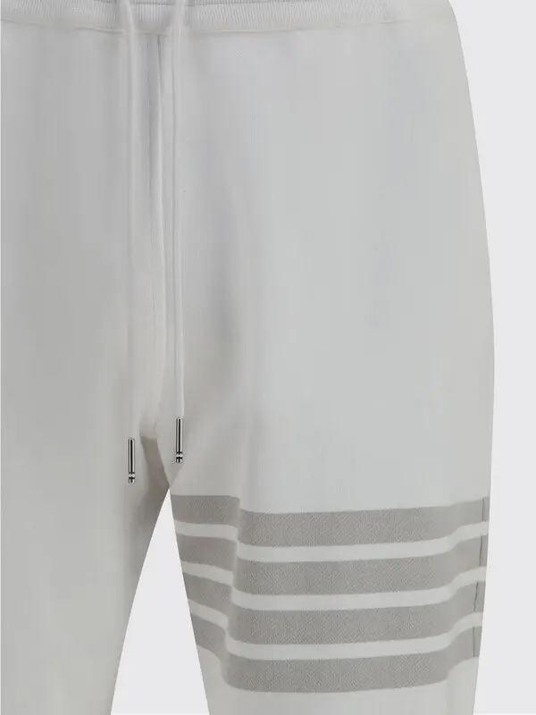 Thom Browne Sweatpants With Signature Stripes - White