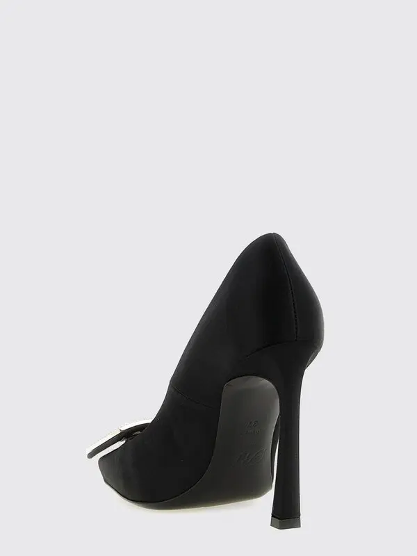 ROGER VIVIER Trompette Satin Pumps With Jewel Buckle