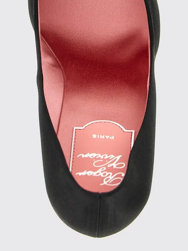ROGER VIVIER Trompette Satin Pumps With Jewel Buckle