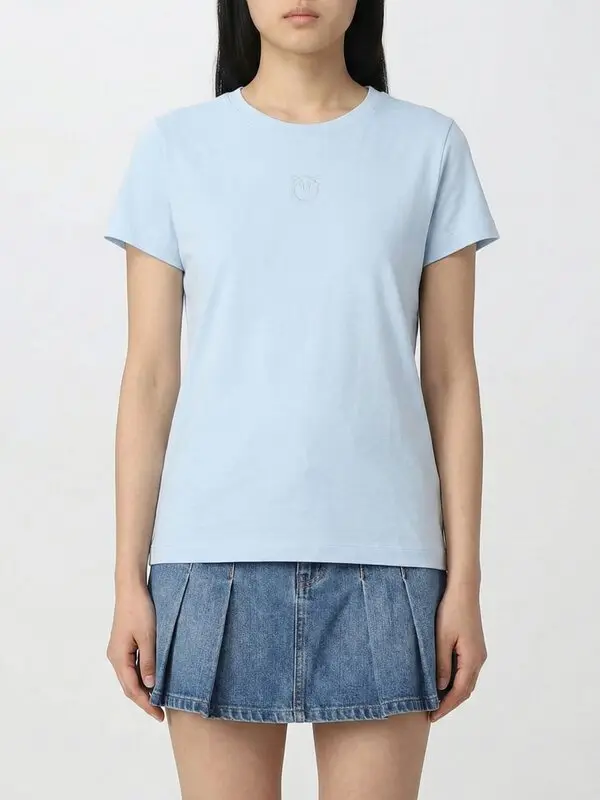 Pinko Short Sleeve T-shirt With Logo - Dust