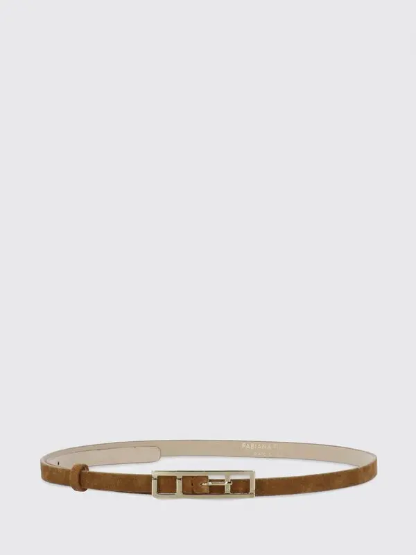 Fabiana Filippi Skinny Belt With Gold Tone Buckle - Brown
