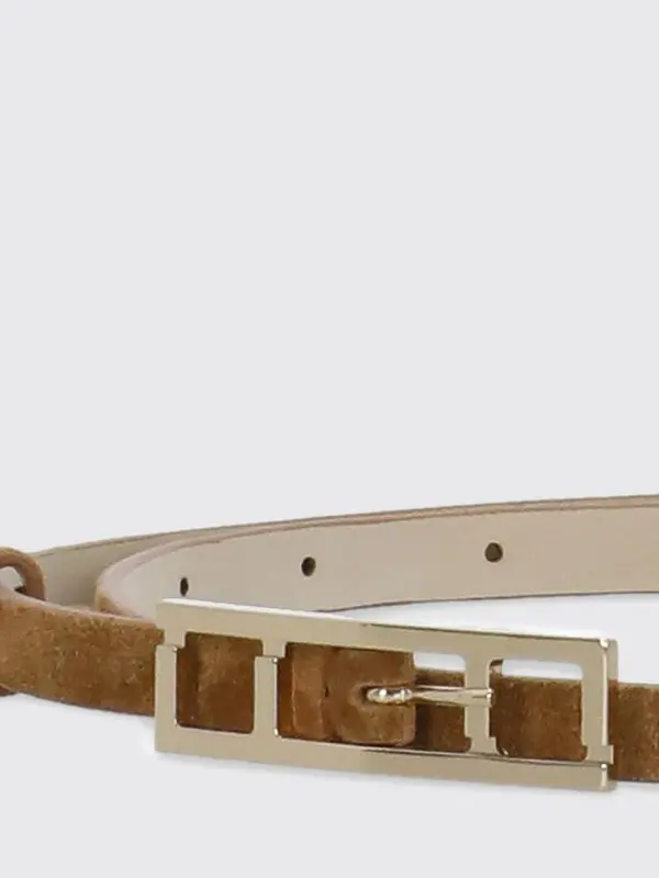 Fabiana Filippi Skinny Belt With Gold Tone Buckle - Brown
