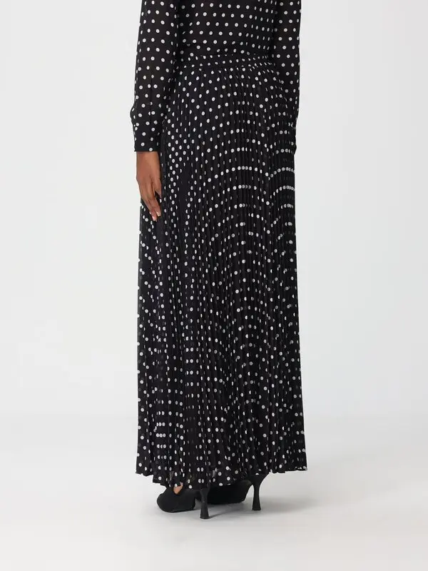 Michael Kors Polka Dot Pleated Maxi Skirt