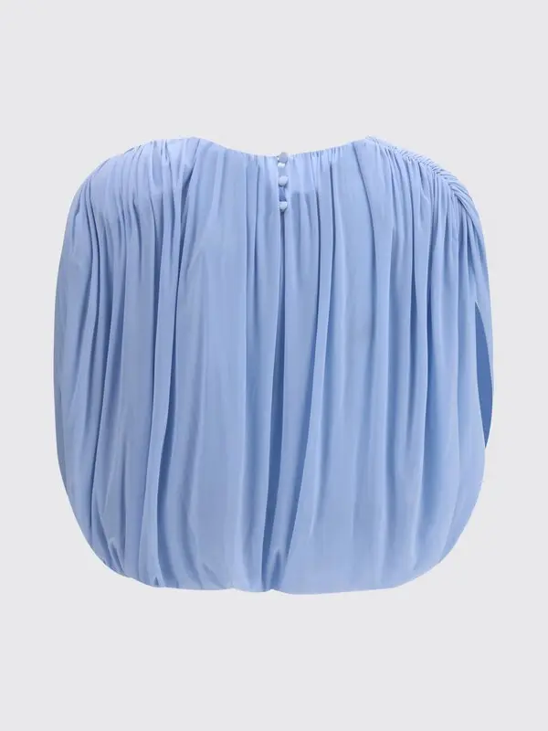 Magda Butrym Draped Stretch Cupro Blouse - Gnawed Blue
