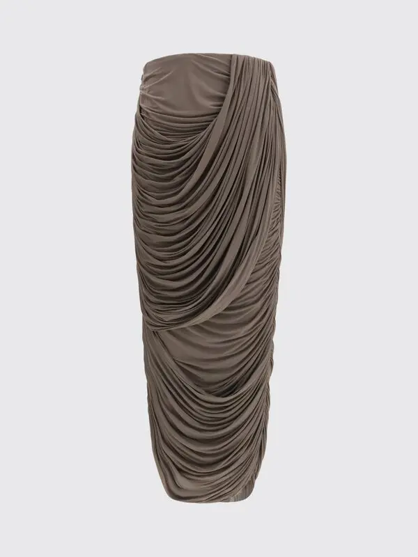Magda Butrym Draped Stretch Cupro Midi Skirt - Brown
