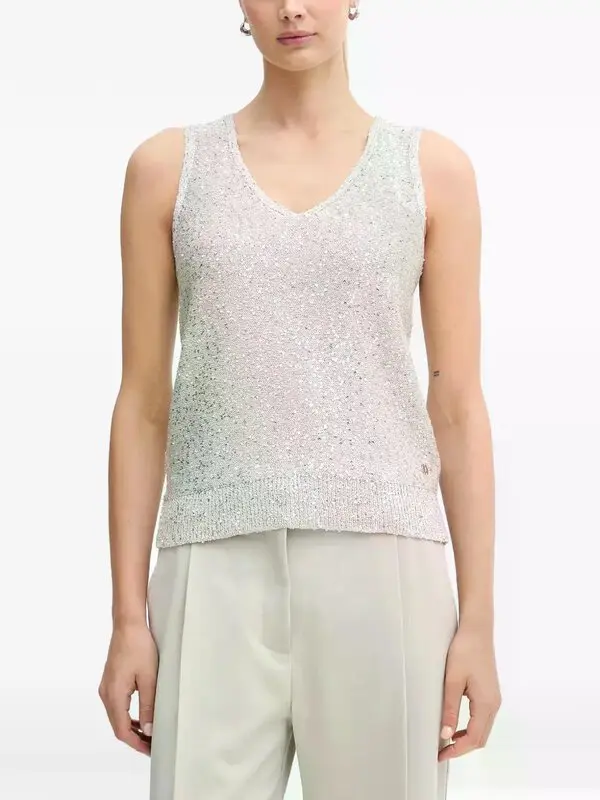 Joseph Ribkoff Sequin Embellished V-neck Top
