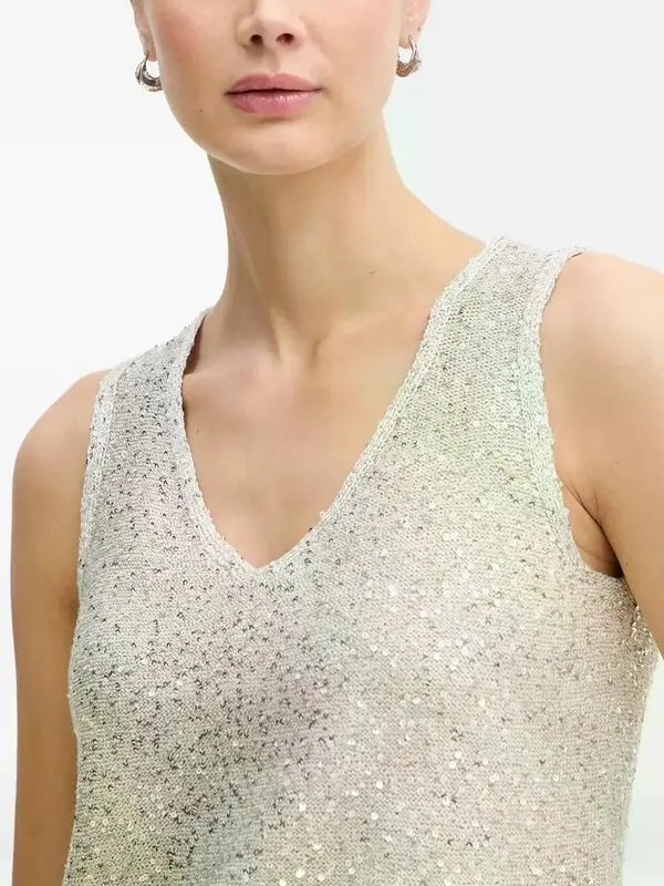 Joseph Ribkoff Sequin Embellished V-neck Top