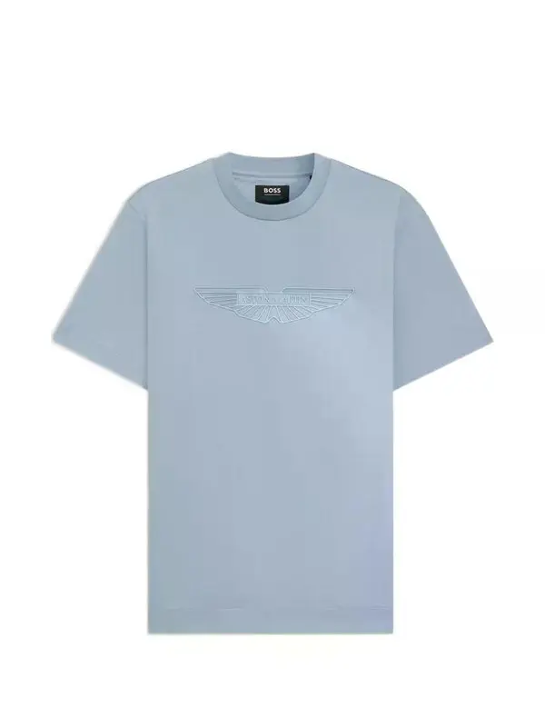 BOSS X Aston Martin Mercerized-cotton T-shirt With Wing Detail - Blue