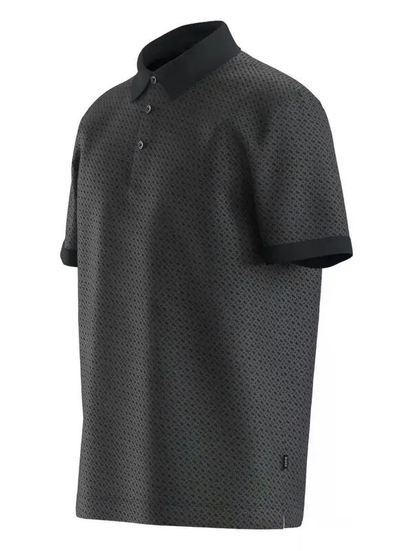 BOSS Patterned Polo Shirt - Grey