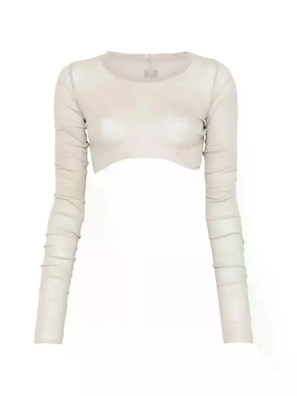 Rick Owens Ls Crop Top - Grey