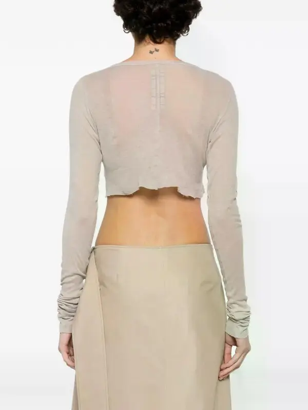 Rick Owens Ls Crop Top - Grey