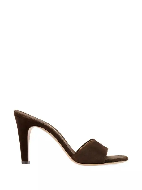 FERRAGAMO High-heeled Slides - Brown