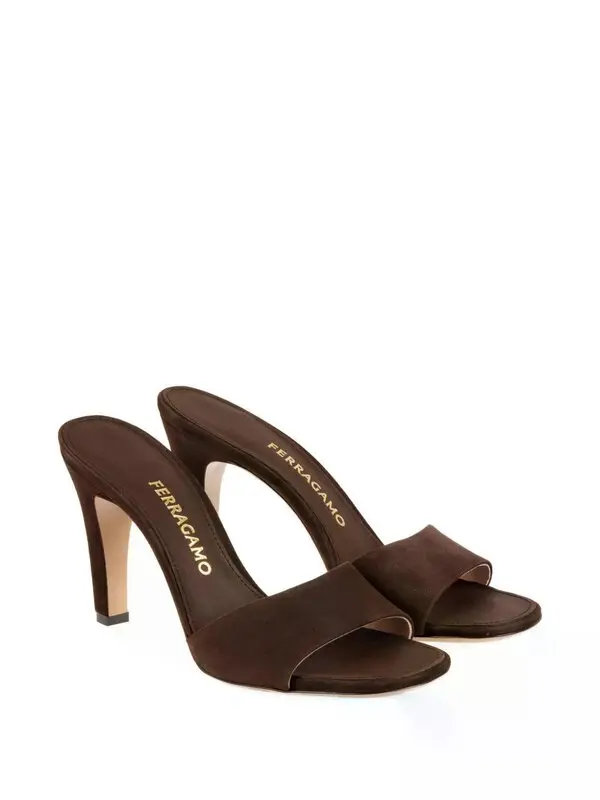 FERRAGAMO High-heeled Slides - Brown