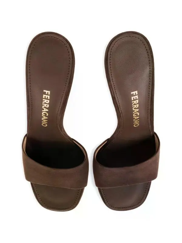 FERRAGAMO High-heeled Slides - Brown