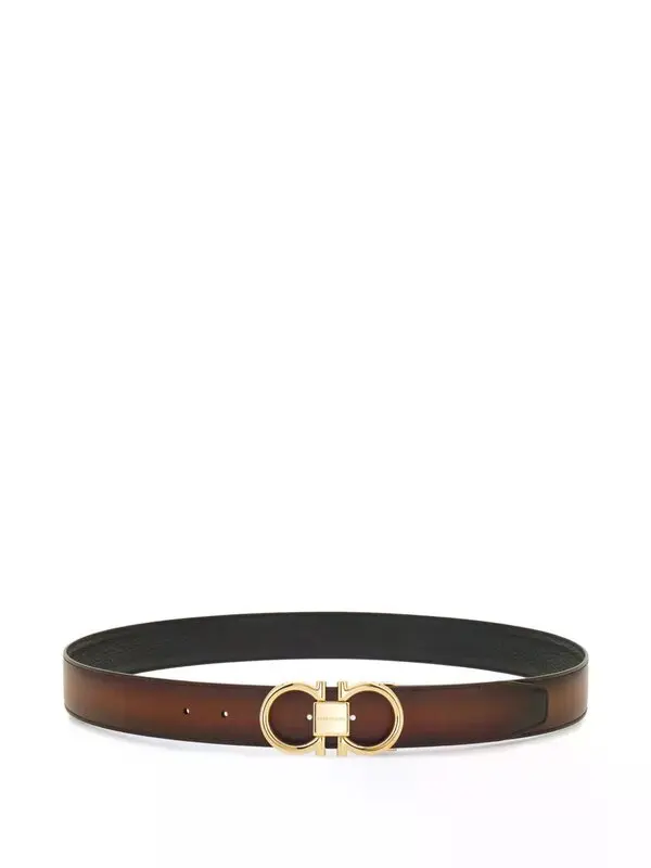 FERRAGAMO Reversible Gancini Belt - Brown