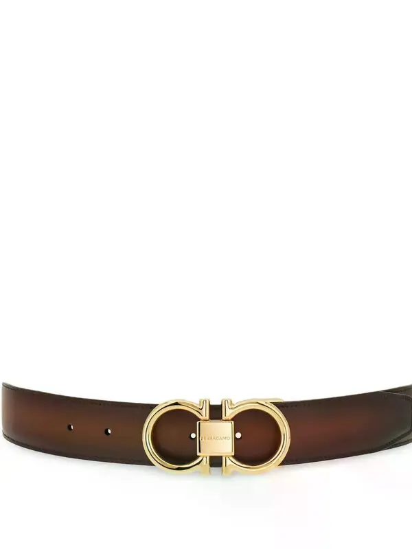 FERRAGAMO Reversible Gancini Belt - Brown