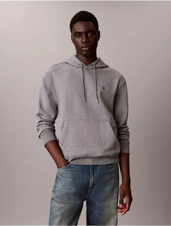 Calvin Klein Monogram Relaxed Hoodie - Grey Heather
