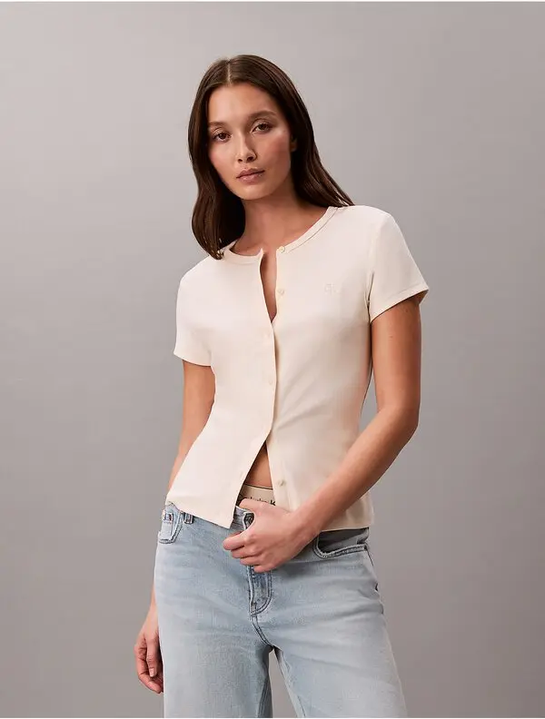 Calvin Klein Refined Button-down T-shirt