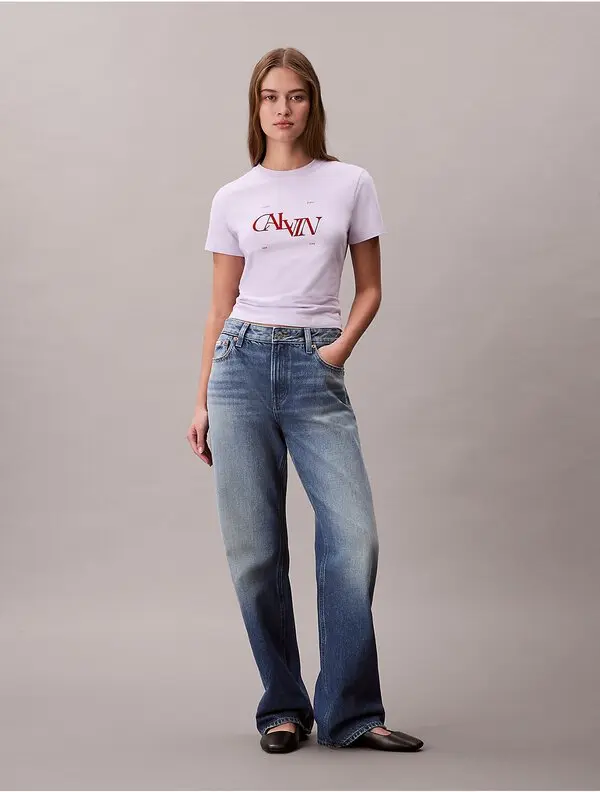 Calvin Klein Slim T-shirt With Split Logo Graphic