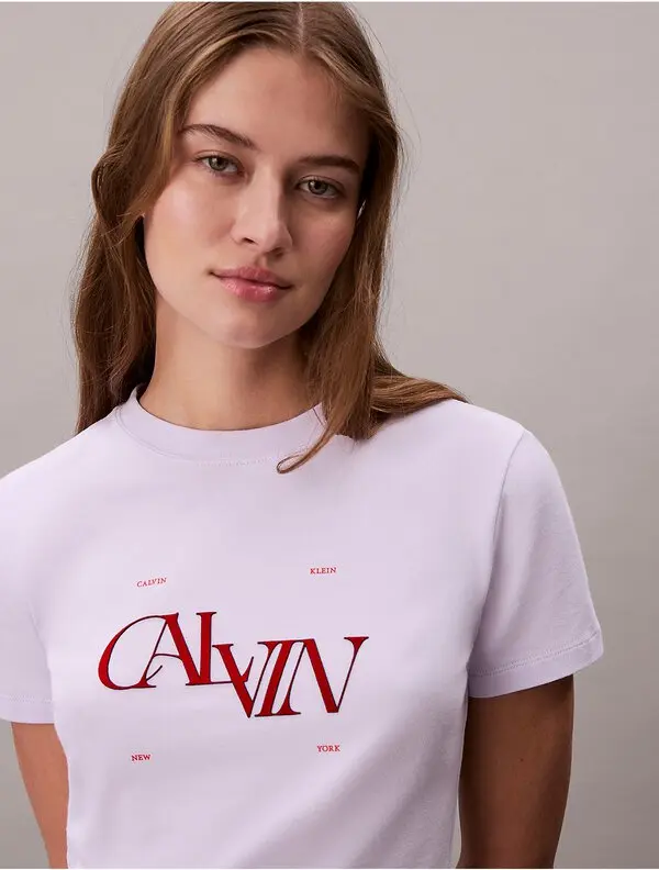 Calvin Klein Slim T-shirt With Split Logo Graphic