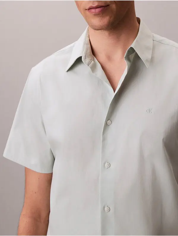 Calvin Klein Cotton Stretch Classic Button-down Shirt - Pale Meadow