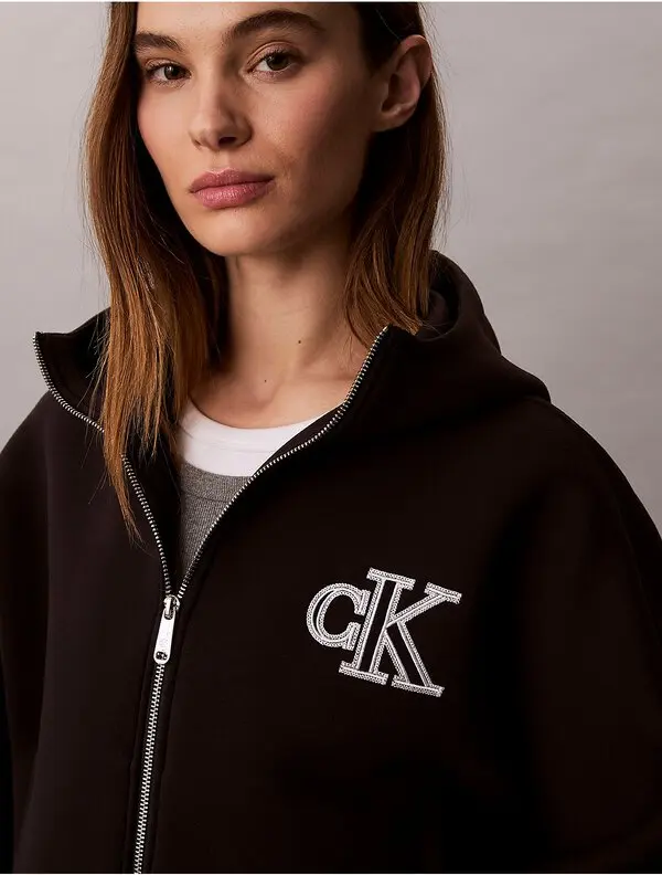 Calvin Klein Monogram Embroidered Hooded Jacket