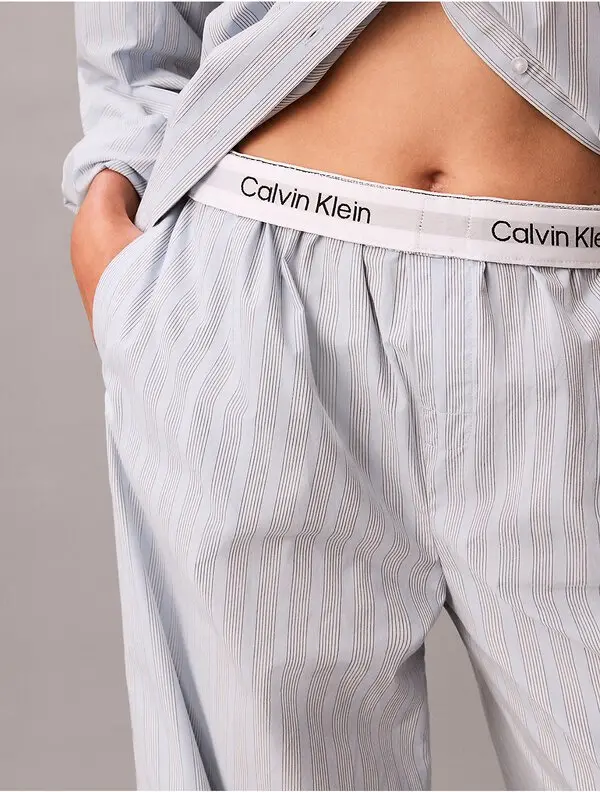 Calvin Klein Cotton Poplin Sleep Pants - Bespoke Stripe