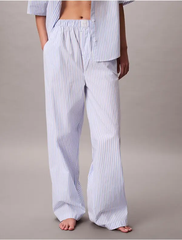 Calvin Klein Cotton Poplin Pants - Blue Descent