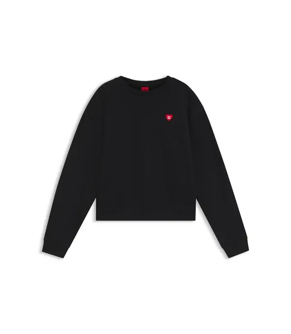 Hugo Cotton-terry Sweatshirt With Logo - Black