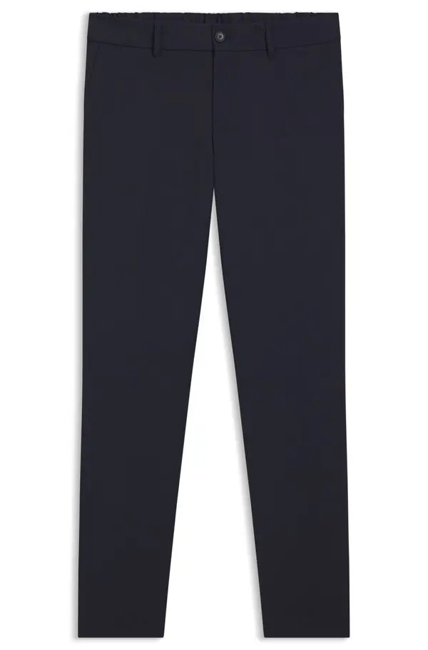 BOSS Wool-blend Straight Leg Trousers - Dark Blue
