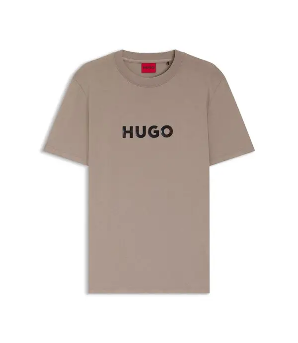 Hugo Tortoise-logo T-shirt In Cotton Jersey - Light Brown