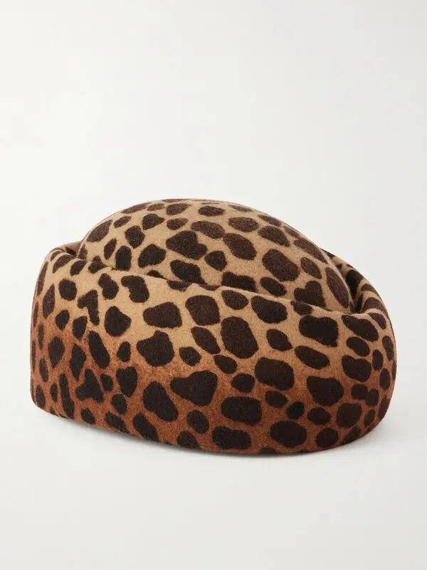 GIGI BURRIS MILLINERY Preslyn Leopard-print Cap - Animal Print