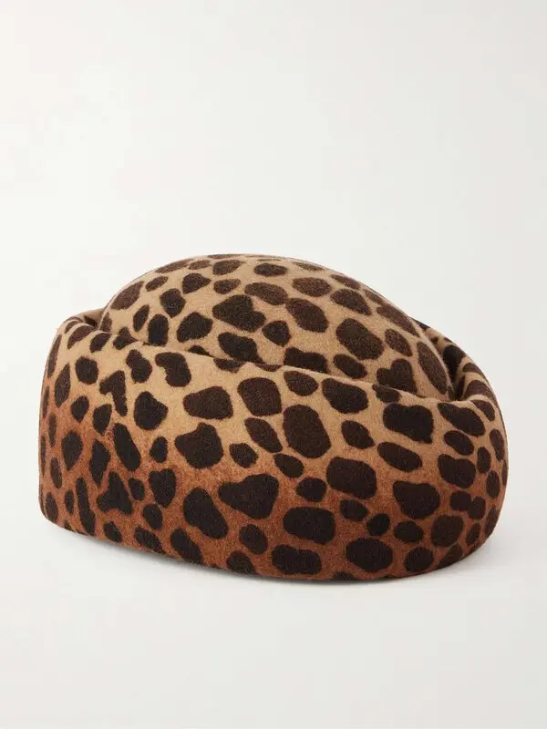 GIGI BURRIS MILLINERY Preslyn Leopard-print Cap - Leopard Print