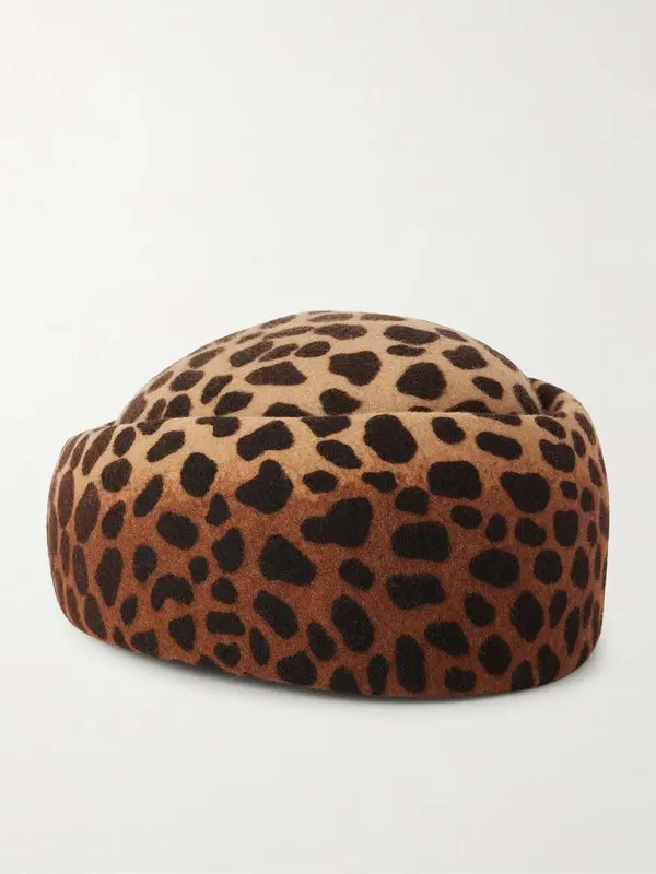 GIGI BURRIS MILLINERY Preslyn Leopard-print Cap - Leopard Print